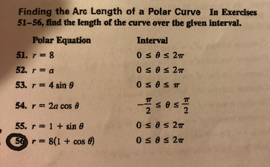 Solved Finding the Arc Length of a Polar Curve In Exercises | Chegg.com