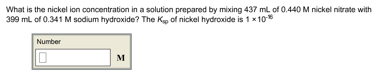 Solved What is the nickel ion concentration in a solution | Chegg.com