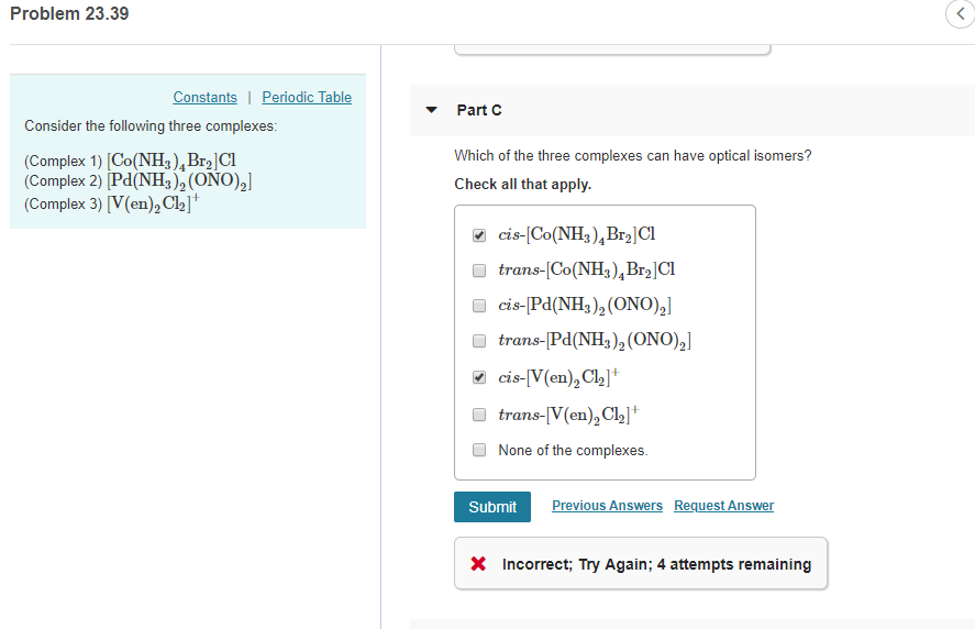 Solved Problem 23.39 Constants| Periodic Table Part C | Chegg.com