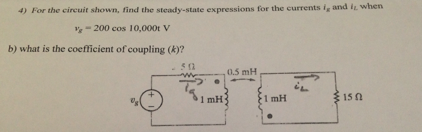Solved For the circuit shown, find the steady-state | Chegg.com
