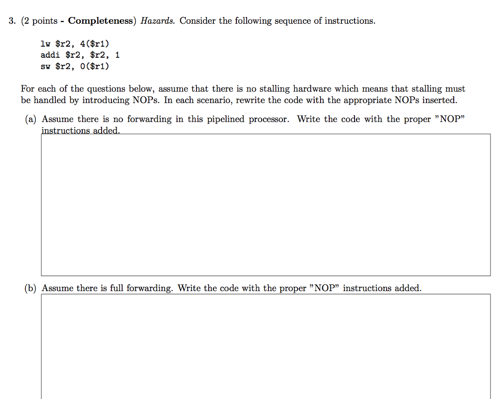 Solved Consider the following sequence of instructions. lw | Chegg.com