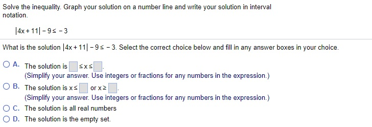 Solved Solve the inequality. Graph your solution on a number | Chegg.com