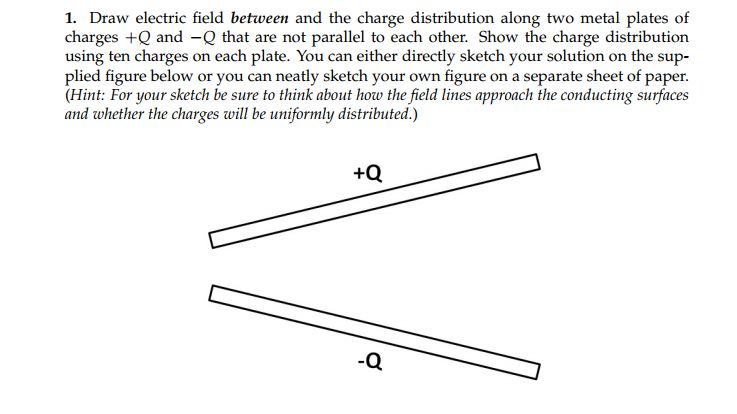 Solved Draw electric field between and the charge | Chegg.com