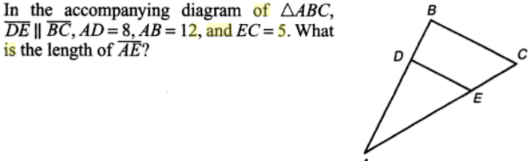 Solved In the accompanying diagram of triangle ABC DE || BC, | Chegg.com