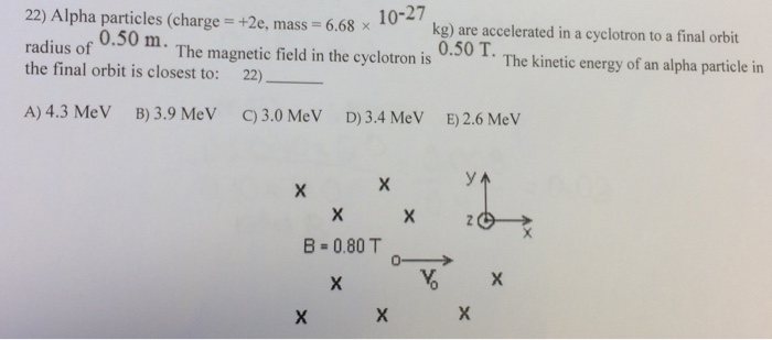 Solved Alpha particles (charge = +2e. mass-6.68 times^10^-27 | Chegg.com