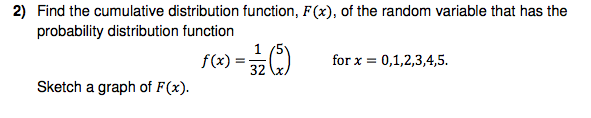 Solved Find the cumulative distribution function, F(x), of | Chegg.com