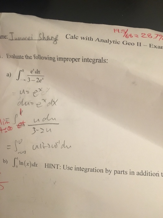 Solved Evaluate the following improper integrals: | Chegg.com