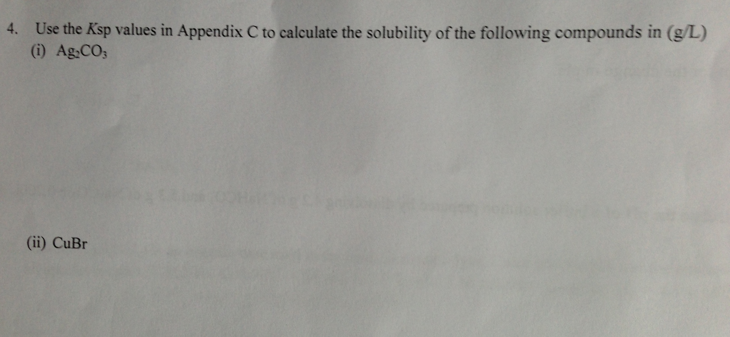 Solved Use the Ksp values in Appendix C to calculate the | Chegg.com