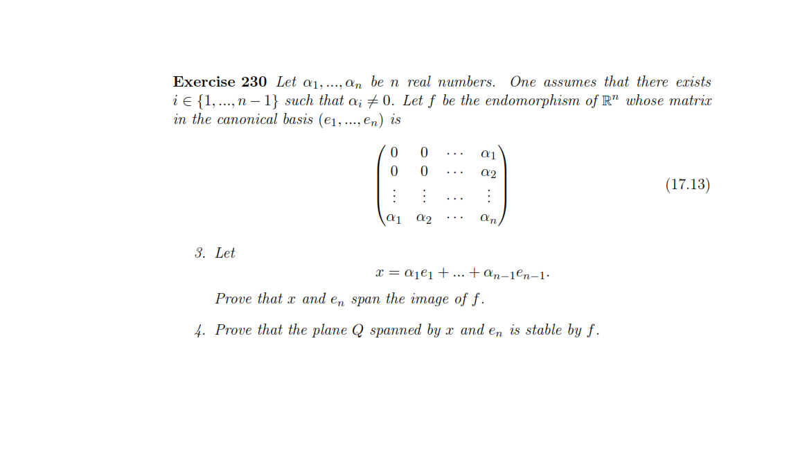 Solved Exercise 230 Let a1, ...,an be n real numbers. One | Chegg.com