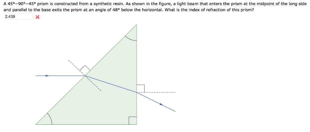 Solved A 45 degree - 90 degree - 45 degree prism is | Chegg.com