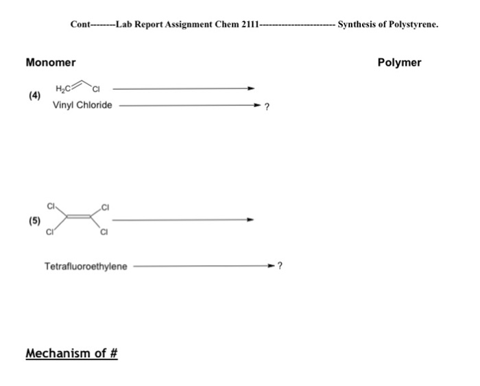 Solved ConLab Report Assignment Chem 2111Synthesis of | Chegg.com