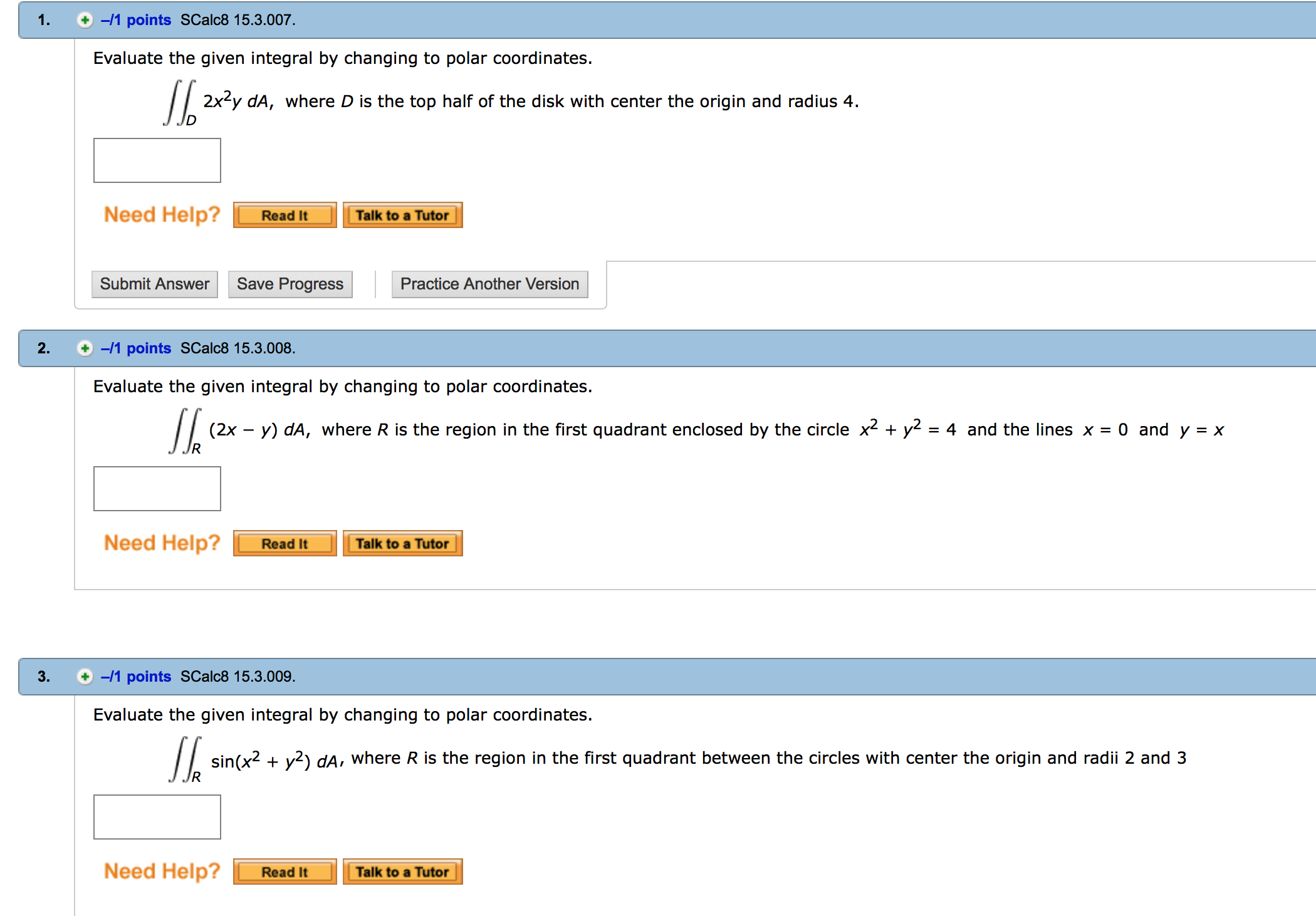 Solved 1. /1 points SCalc8 15.3.007 Evaluate the given | Chegg.com Solved 1. /1 points SCalc8 15.3.007 Evaluate the given | Chegg.com