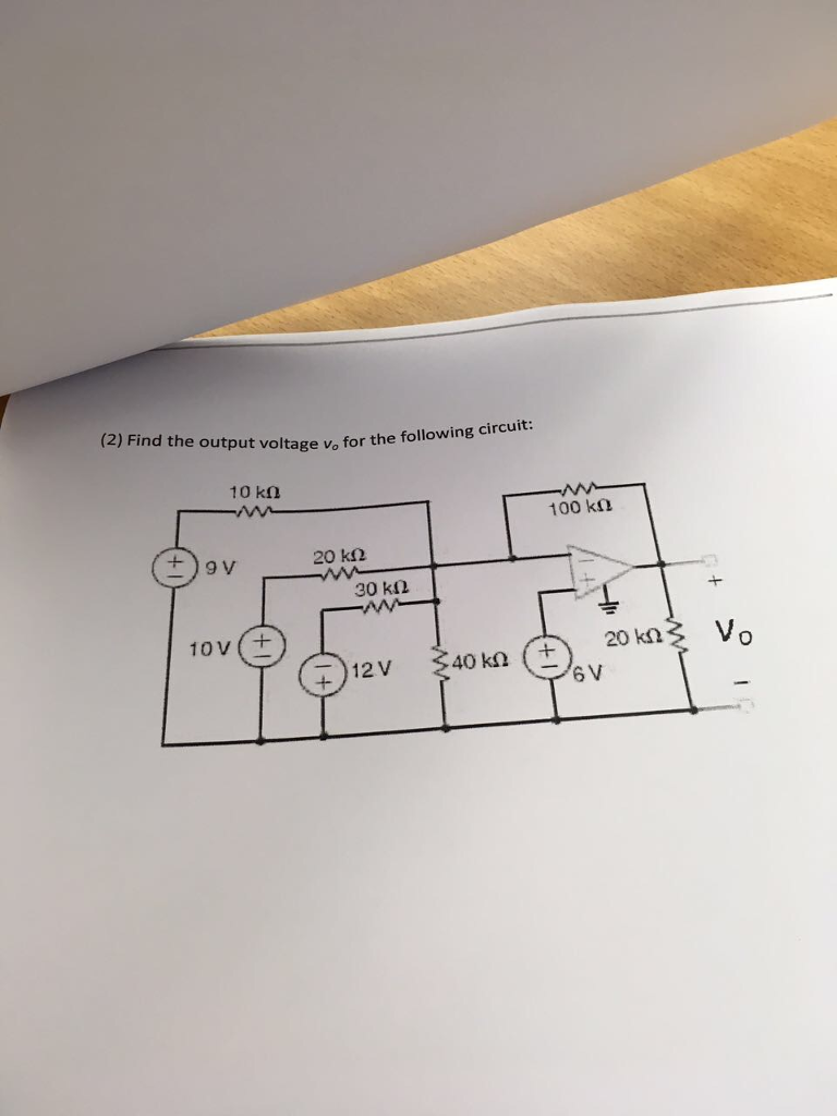 Solved Find the output voltage v_o for the following | Chegg.com