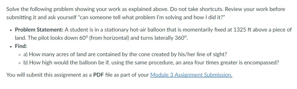 Solved Solve the following problem showing your work as | Chegg.com
