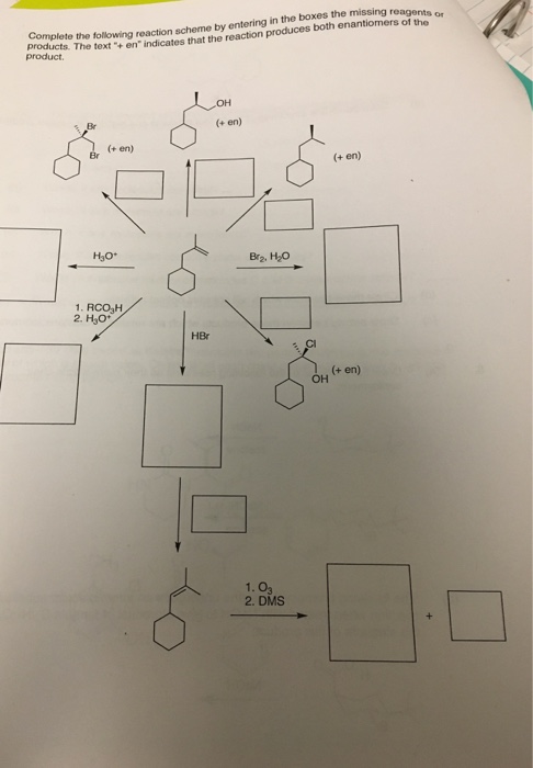 Solved Complete the following reaction scheme by entering in | Chegg.com