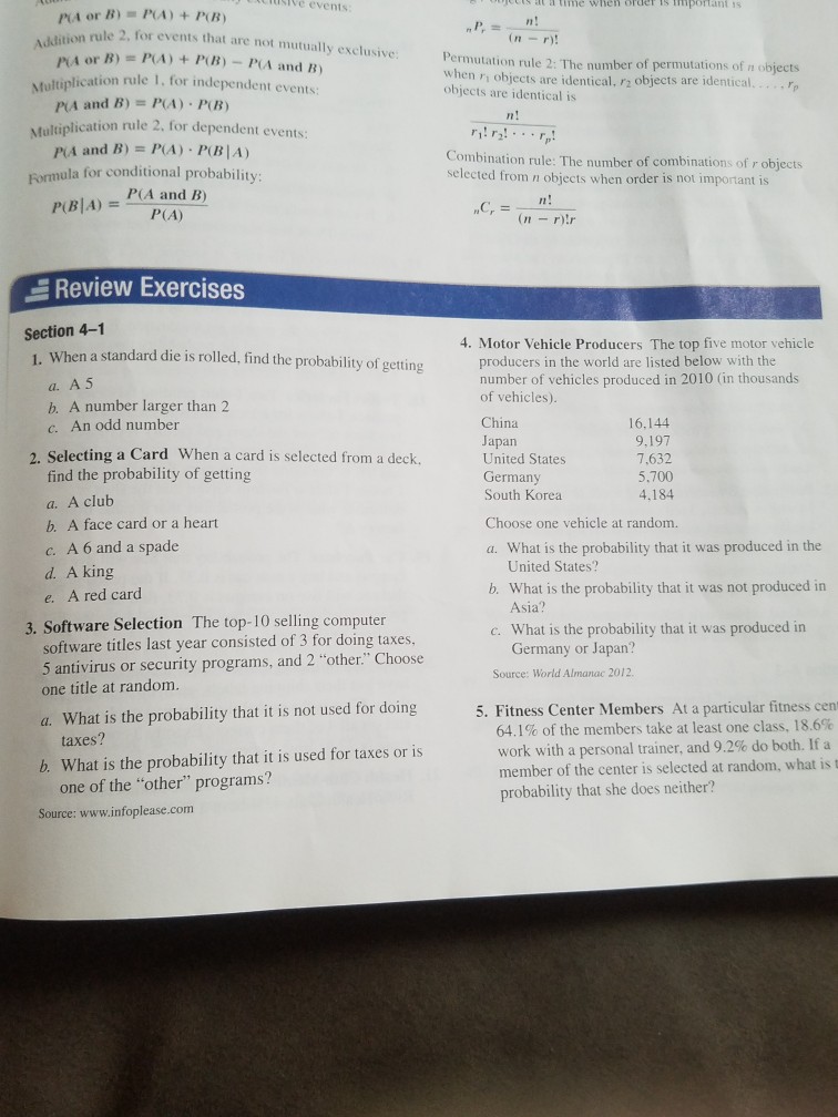 Solved Ve events PA or B) PA)+P(B) n rule 2, for events that | Chegg.com