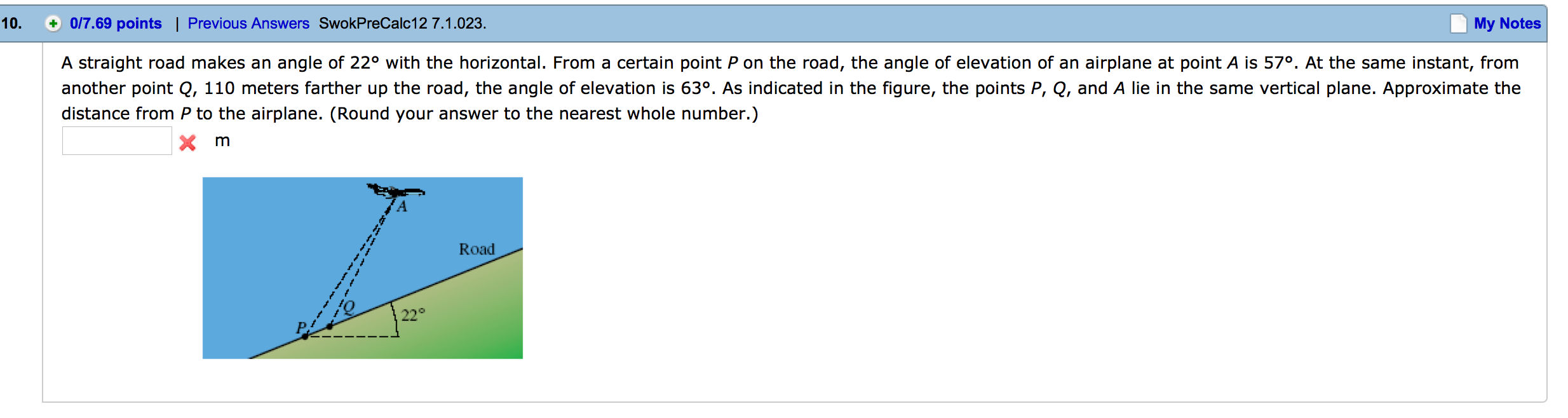 Solved A straight road makes an angle of 22 degree with the | Chegg.com