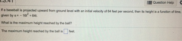 Solved If a baseball is projected upward from ground level | Chegg.com