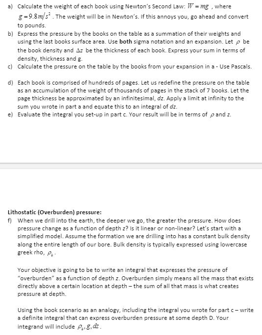 Solved 16) Pressure at depth: We must practice recognizing | Chegg.com