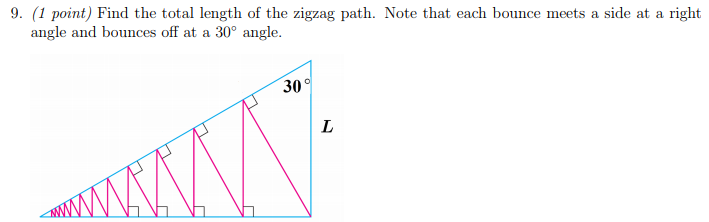 Solved 9. (1 point) Find the total length of the zigzag | Chegg.com