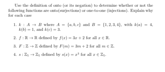Solved Use the definition of onto (or its negation) to | Chegg.com