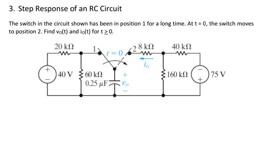 Solved 3. Step Response of an RC Circuit The switch in the | Chegg.com