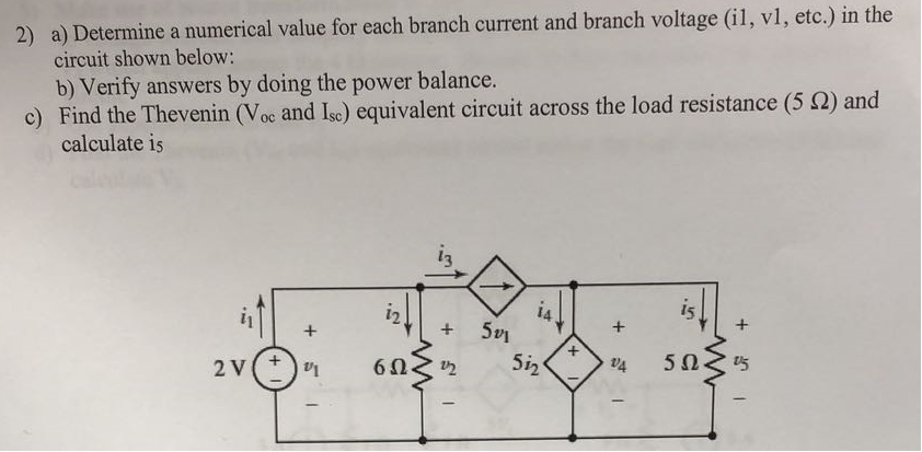 Solved a) Determine a numerical value for each branch | Chegg.com