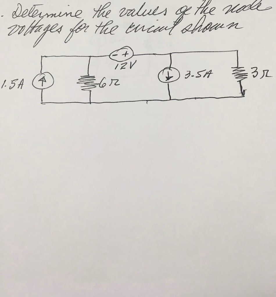 Solved Determine the values of the node voltages for the | Chegg.com