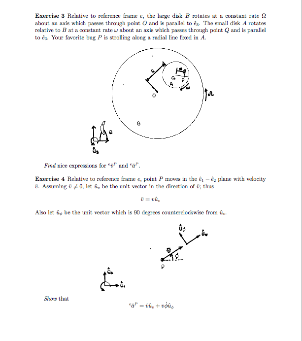 Solved Relative to reference frame e, the large disk B | Chegg.com