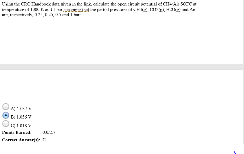 Using the CRC Handbook data given in the link, | Chegg.com