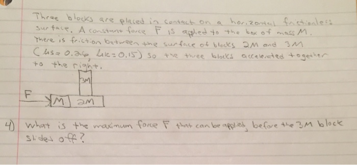 Solved Three blocks are placed in contact on a horizontal | Chegg.com