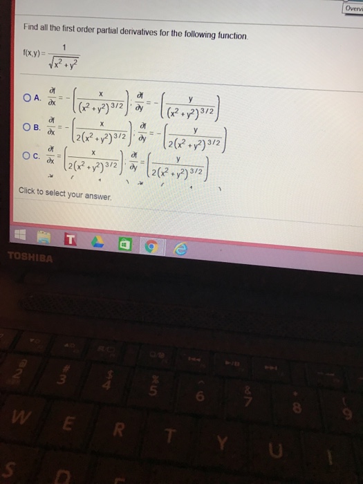 Solved Find All The First Order Partial Derivatives For The