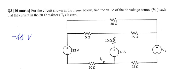 Solved Q3 10 marks For the circuit shown in the figure | Chegg.com