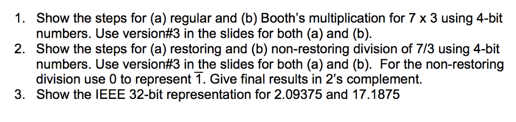 Show the steps for (a) regular and (b) Booth's | Chegg.com