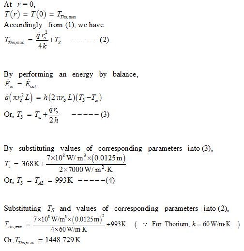 (Solved) - The cross section of a long cylindrical fuel element in a ...