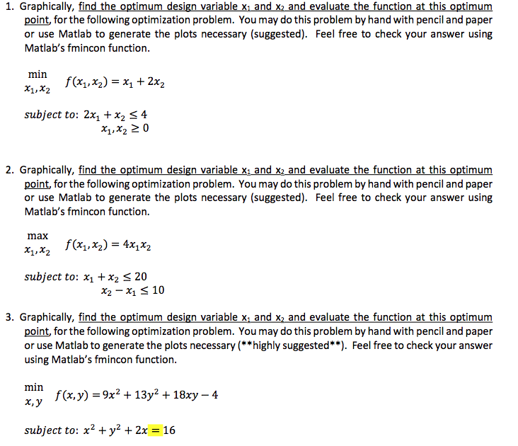 Solved Graphically, find the optimum design variable x_1 and | Chegg.com