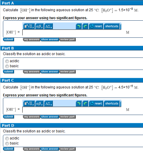 Solved Calculate [OH-] in the following aqueous solution at | Chegg.com