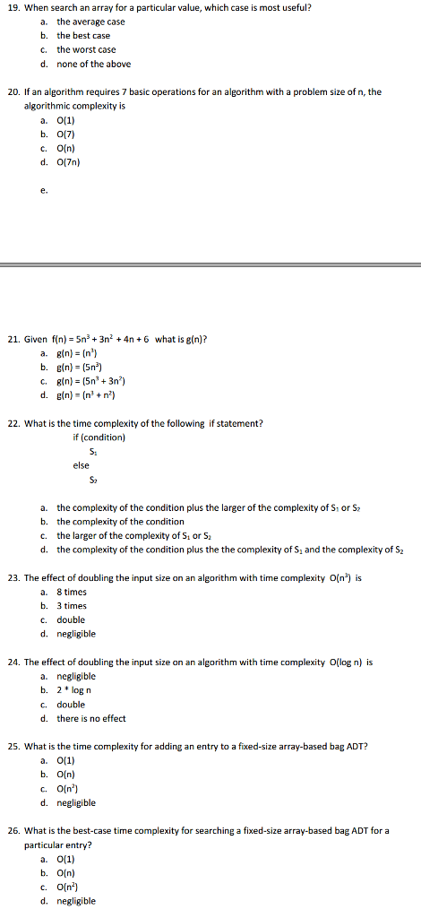 Solved 19. When search an array for a particular value, | Chegg.com