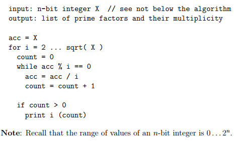 Solved input: n-bit integer X // see not below the algorithm | Chegg.com