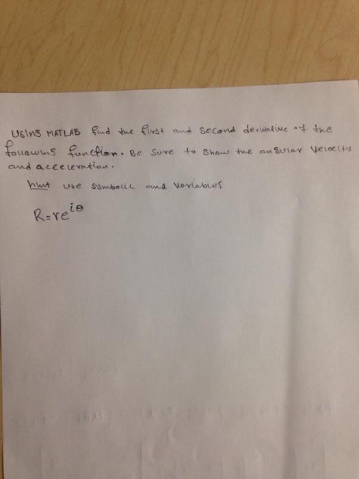 Solved Using Matlab findd the first ans second derivative of | Chegg.com