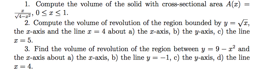 Solved Compute the volume of the solid with cross-sectional | Chegg.com