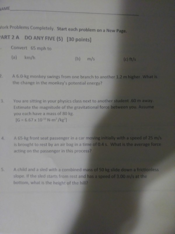 Solved AME Vork Problems Completely. Start each problem on a | Chegg.com