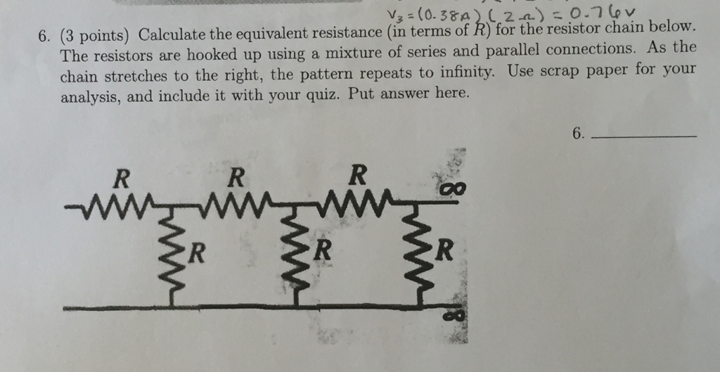 Solved 6. (3 points) Calculate the equivalent resistance (in | Chegg.com