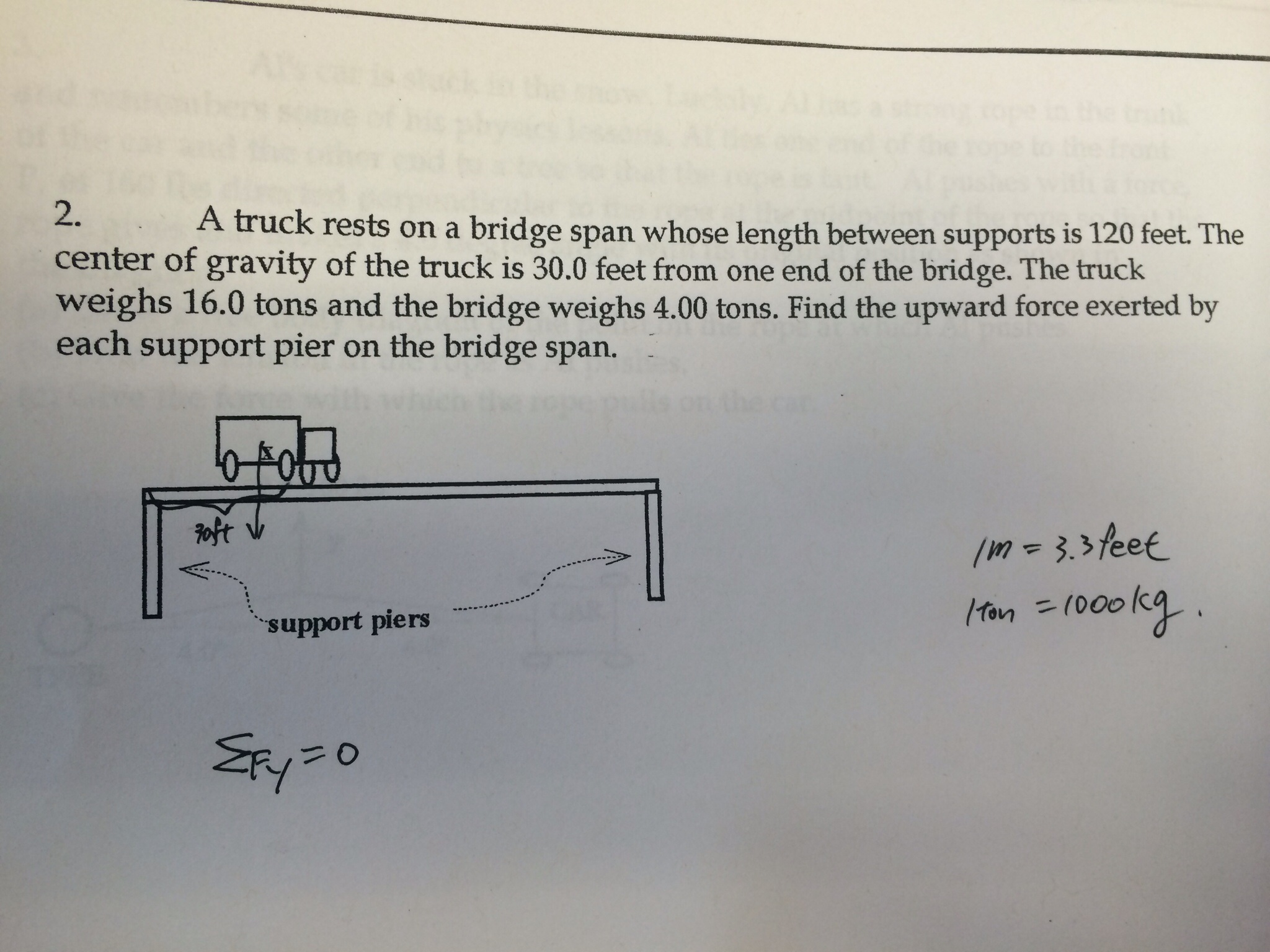 Solved A truck rests on a bridge span whose length between | Chegg.com