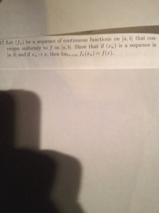 Solved Let (f_n) be a sequence of continuous functions on | Chegg.com