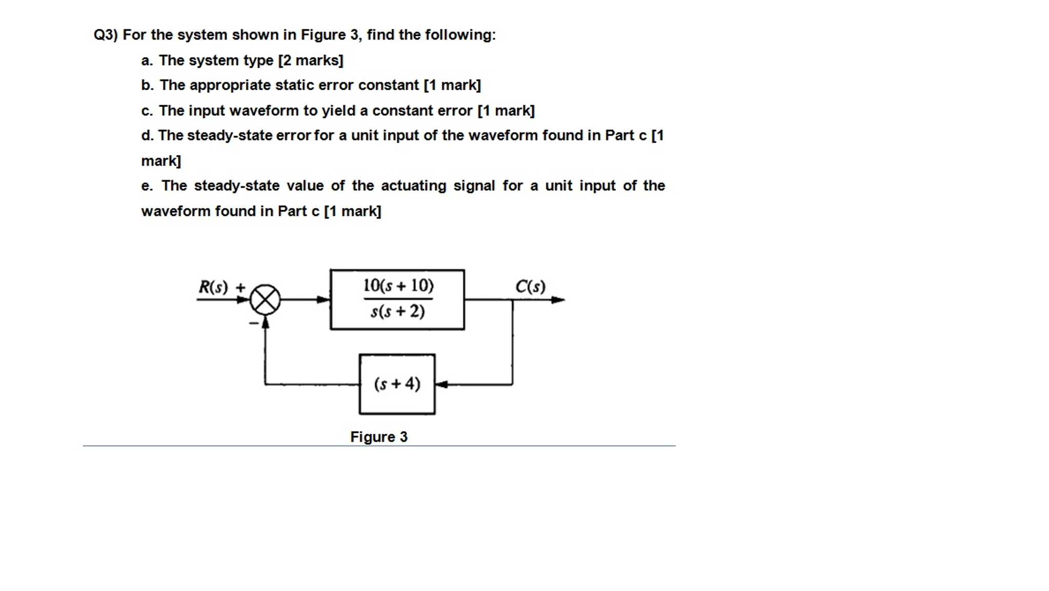 Solved For the system shown in Figure 3, find the following: | Chegg.com