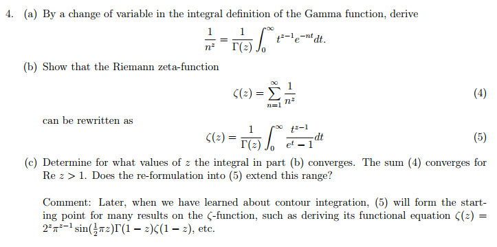 Solved By a change of variable in the integral definition of | Chegg.com