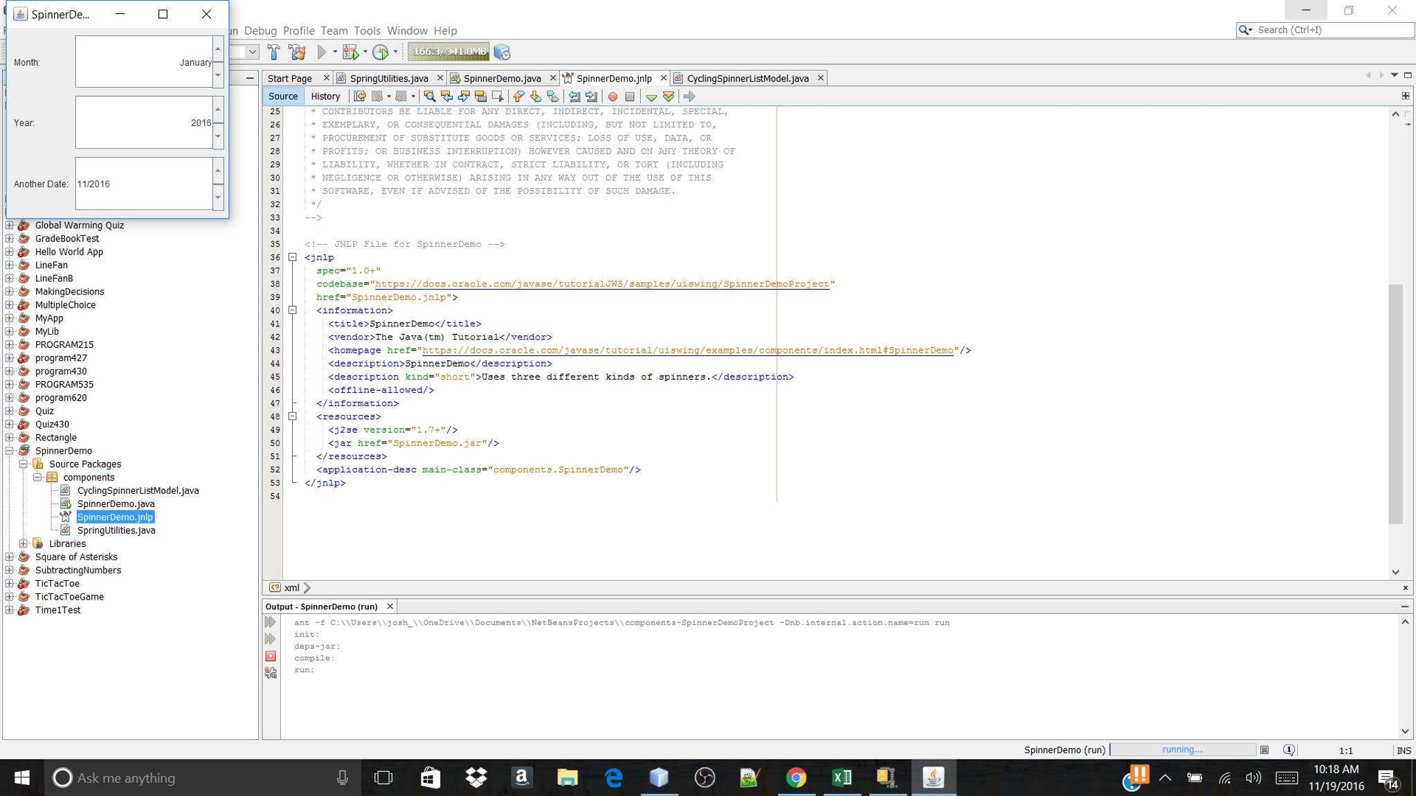 Solved I need some help modifying the Swing component demo | Chegg.com