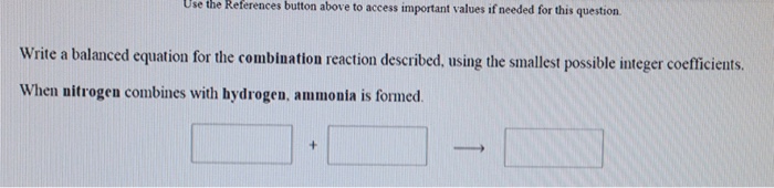 Solved Write A Balanced Equation For The Combination