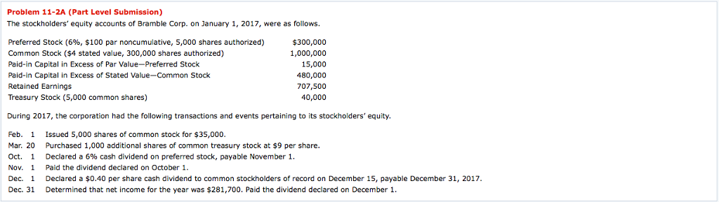 Solved Problem 11-2A (Part Level Submission) The | Chegg.com